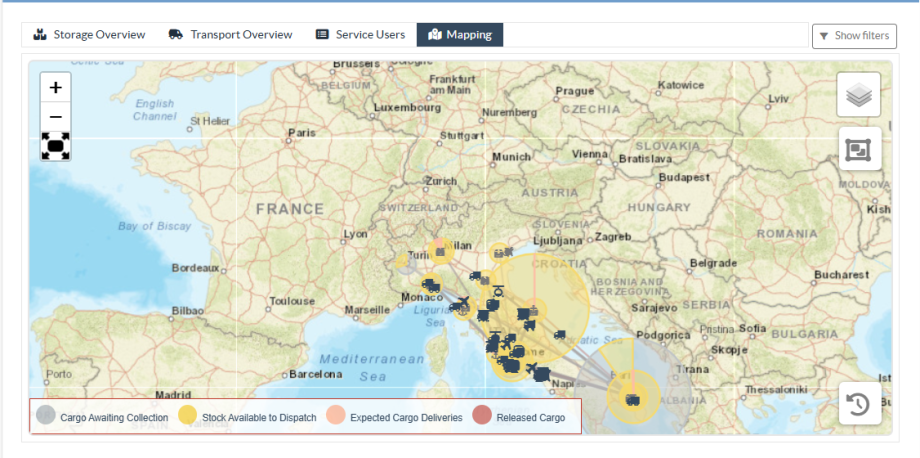 Cartographie (tableau de bord) | Relief Item Tracking Application (RITA) User Guide